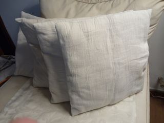 4 Cuscini Bianchi 33,5cmX33,5 in Cotone Pesante