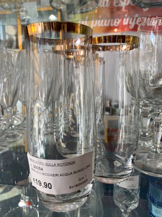 Bicchieri cristallo bordo oro