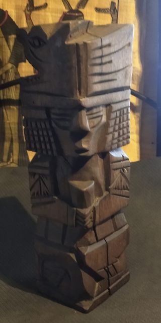 Totem in legno Aztechi/Maya fatto a mano