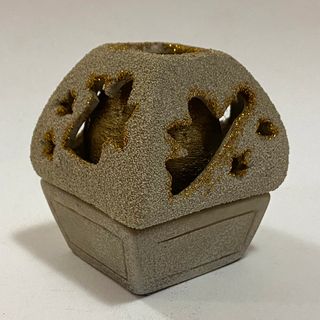 Candela Natalizia con Stelle e Angeli Grigio Oro