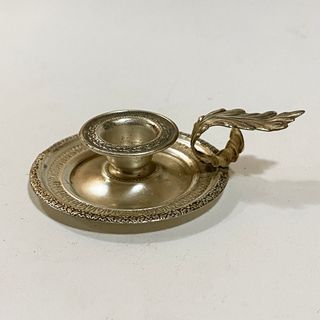 Portacandela Forma Calamaio Piuma Placcato Argento