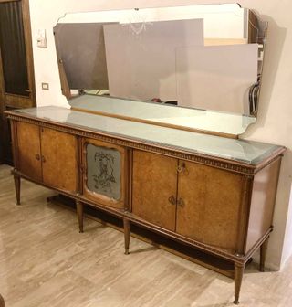 Coppia Credenze anni '50 con specchio