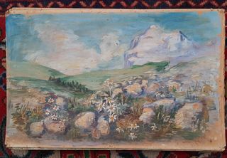 Fiori delle Dolomiti, 5 pannelli a olio. Lotto 2