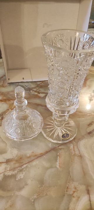 Vaso cristallo di Bohemia + elemento di copertura