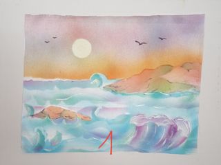 Serie di dipinti su raso realizzati a mano 