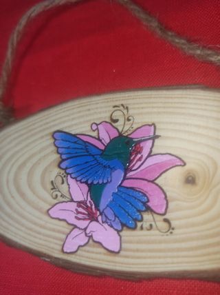 Quadretto ovale, incisione laser su legno