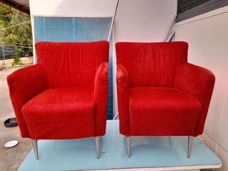 coppia poltrone in tessuto Con ruote