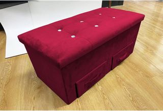 pouff-panca contenitore in velluto 