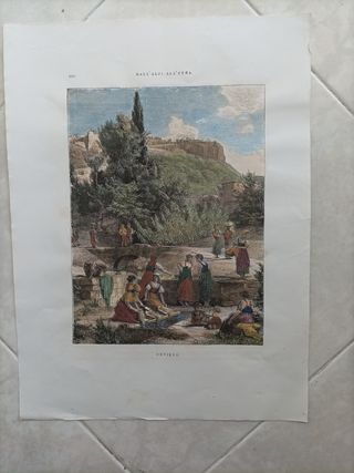 1880 Stampa antica originale Umbria Orvieto 