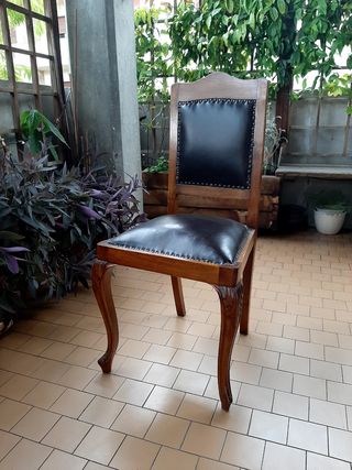 6 sedie legno-pelle tipo chippendale