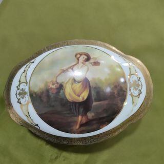 Portagioie Limoges da collezione decorato a mano 