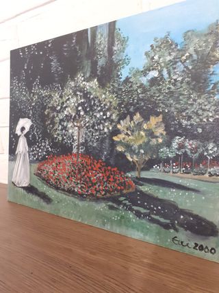MONET SIGNORA IN GIARDINO RIPRODUZIONE