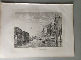 Stampa antica autentica Canal Grande Venezia 1880