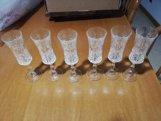 6 flute bicchieri in cristallo rcr