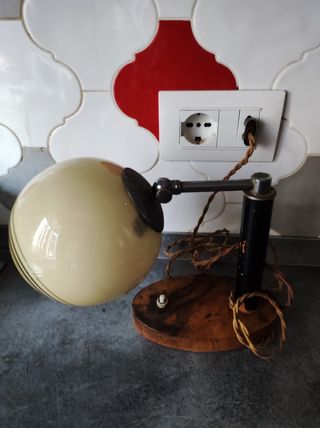 lampada decò con opalina funzionante