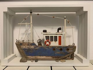 Barca con "cornice cassetta" soprammobile