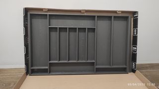 Portaposate in legno laccato grigio