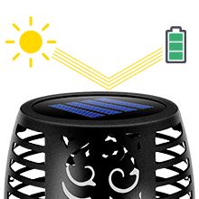 Set da 3 lampade solari con effetto fiamma ardente