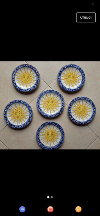 6 Piattini in ceramica