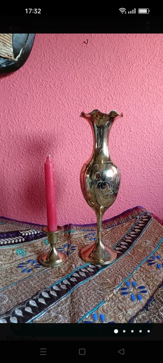 ⚠️⚠️⚠️⚠️jarrón india y Portavelas antiguos