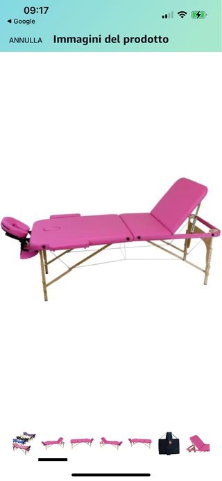 Lettino fuxia più lampada ingrandimento 