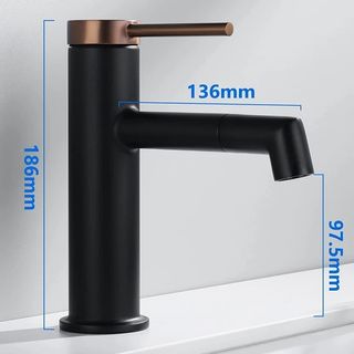 rubinetto miscelatore con getto orientabile nero