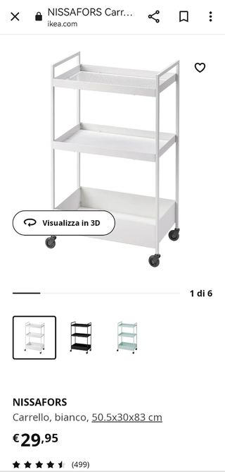 due carrelli da cucina Nissafora Ikea bianchi