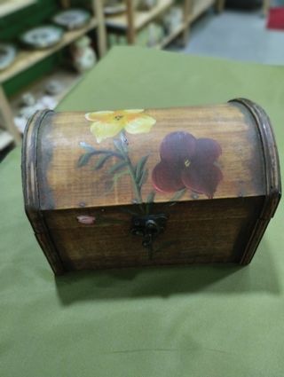 Scatola in legno Vintage dipinta a mano 