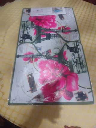 Tris tappeti bagno fantadia parigi nuovi con rose 