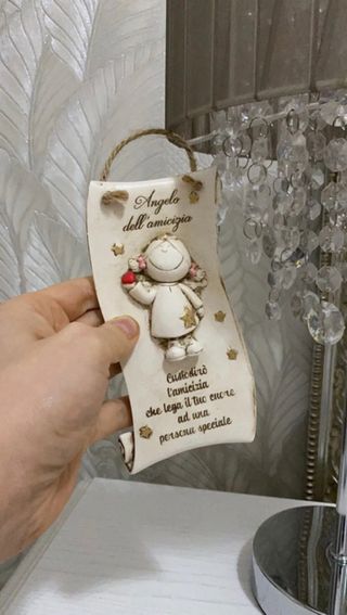 Targhetta Angelo dell'amicizia shabby chic
