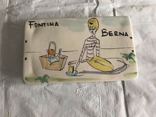PORTAFORMAGGIO IN CERAMICA "FONTINA BERNA"ANNI 60