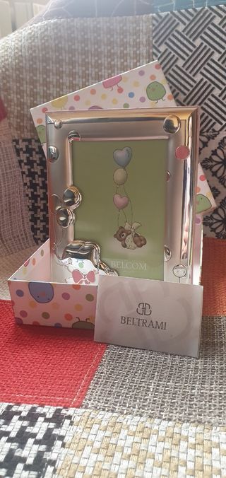 Cornice portafoto 14×18 in legno rosa con elefanti