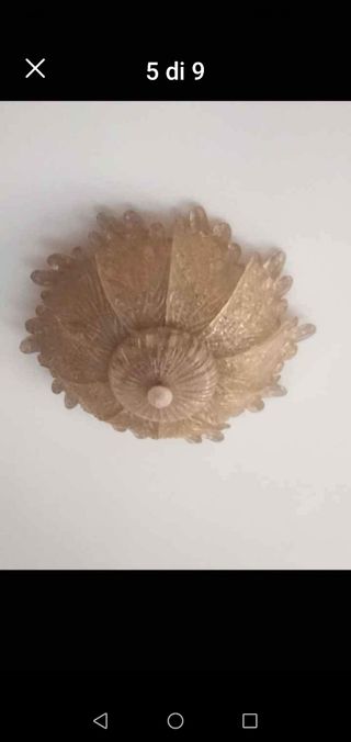 lampadario vintage in vetro di murano e ambra