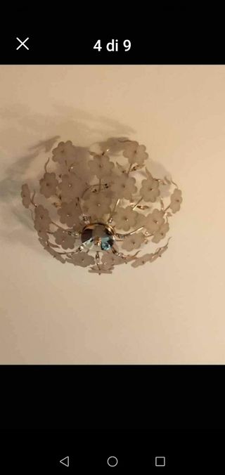 lampadario vintage completo di appliqués 