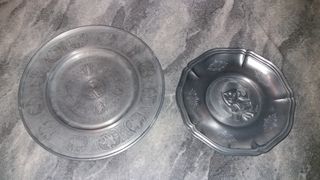 Piatti da parete, metallo, color argento