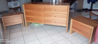 cassettiera in legno + comodini