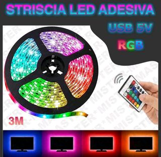 STRISCIA LED USB ADESIVA LUCE RGB 3 METRI