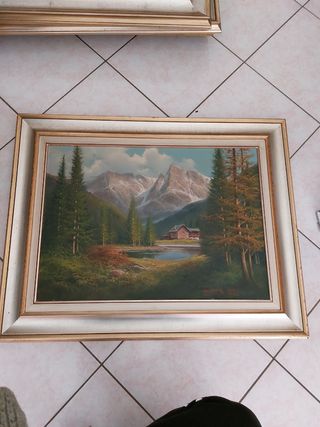 dipinto lago con cornice