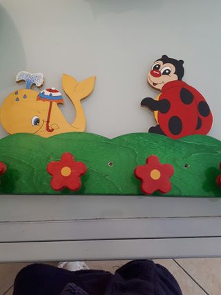 appendiabiti forma fiori 4 posti per stanzetta 