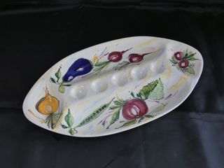 Vassoio ovale dipinto a mano