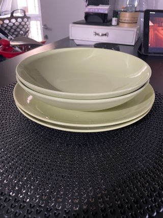 Servizio di 4 piatti verde chiaro