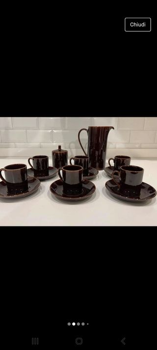 Set da caffè in ceramica olandese anni '60