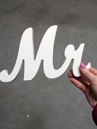 scritta in legno Mr Mrs