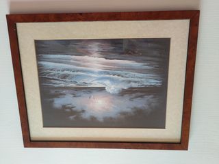 quadro con stampa "gabbiani al tramonto "