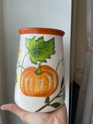 Porta posate in ceramica dipinta a mano