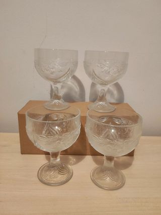 4 Coppe in Vetro arabescato