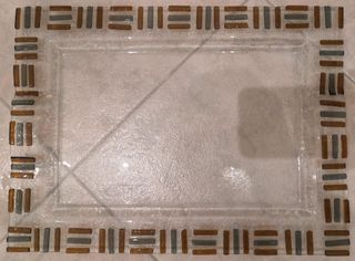 Centrotavola vassoio in vetro decorato