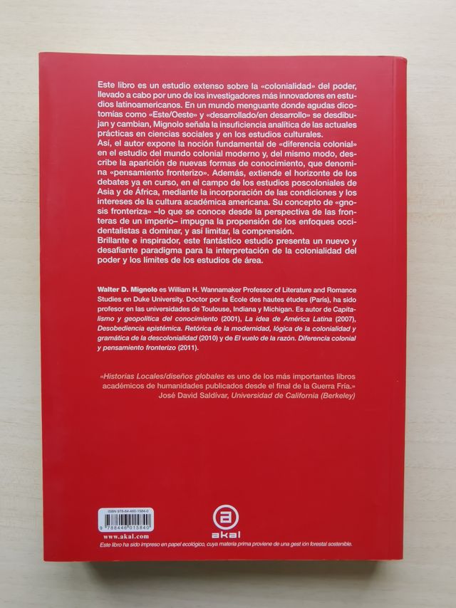 HISTORIAS LOCALES \/ DISEÑOS GLOBALES. W.D. Mignolo de segunda mano por ...
