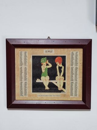 Quadro decorativo Legno Calendario ricordi 1982