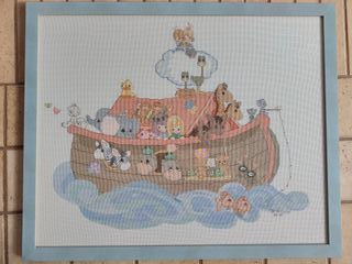 Quadro ricamato a mano a punto croce su Tela Aida